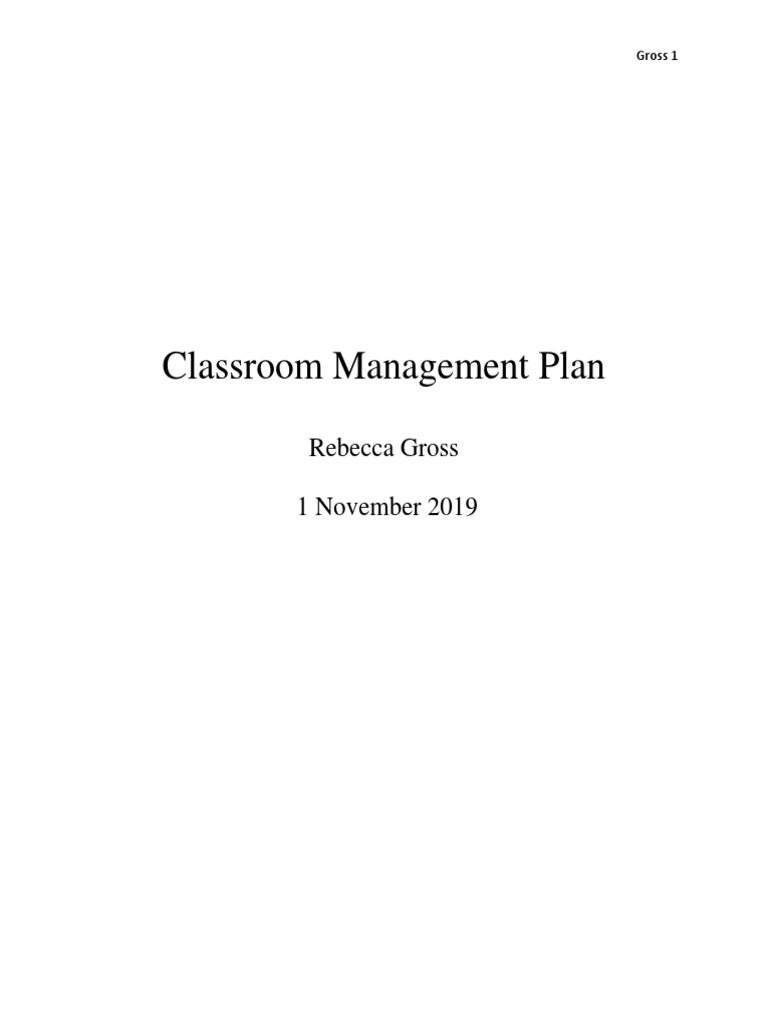 Classroom Management Plan Overview | PDF | Classroom Management ...