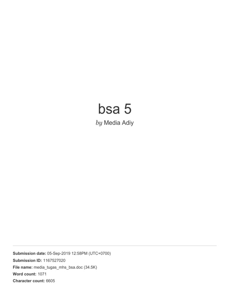 BSA 5 Submission Overview | PDF
