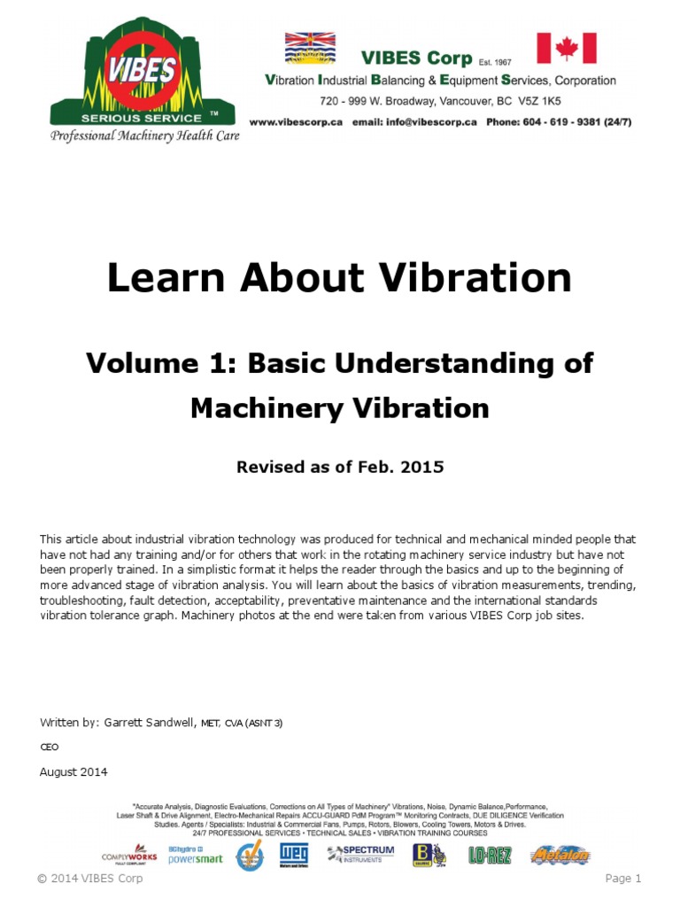 Vibration Fundamentals | PDF | Bearing (Mechanical) | Belt (Mechanical)