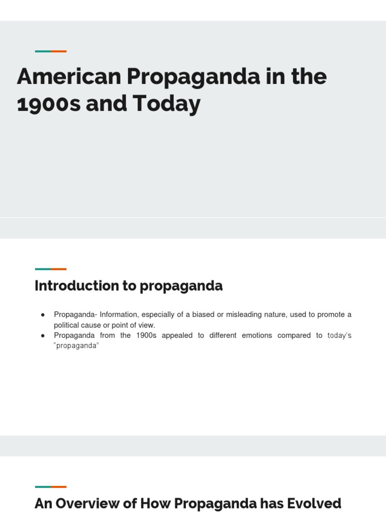 American Propaganda in The 1900s and Today | PDF