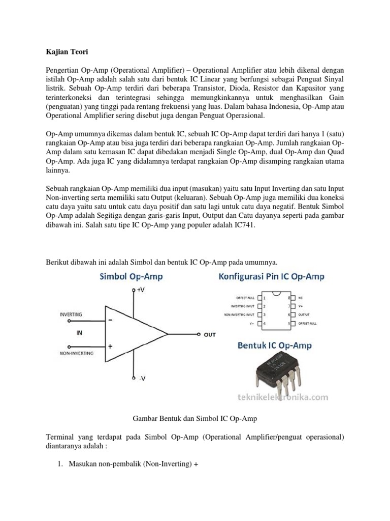 KARAKTERISTIK DAN APLIKASI OPERATIONAL AMPLIFIER | PDF