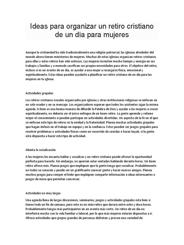 Ideas para Organizar Un Retiro Cristiano | PDF | Jesús | Oración