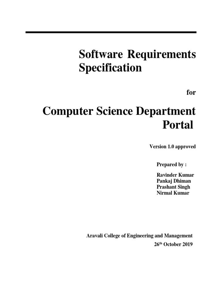 SRS of Computer Science | PDF | Databases | User (Computing)