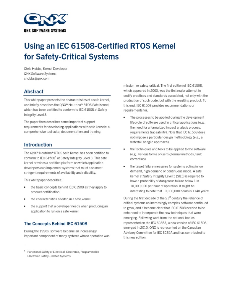 QNX Safe Kernel | PDF | Kernel (Operating System) | Scheduling (Computing)