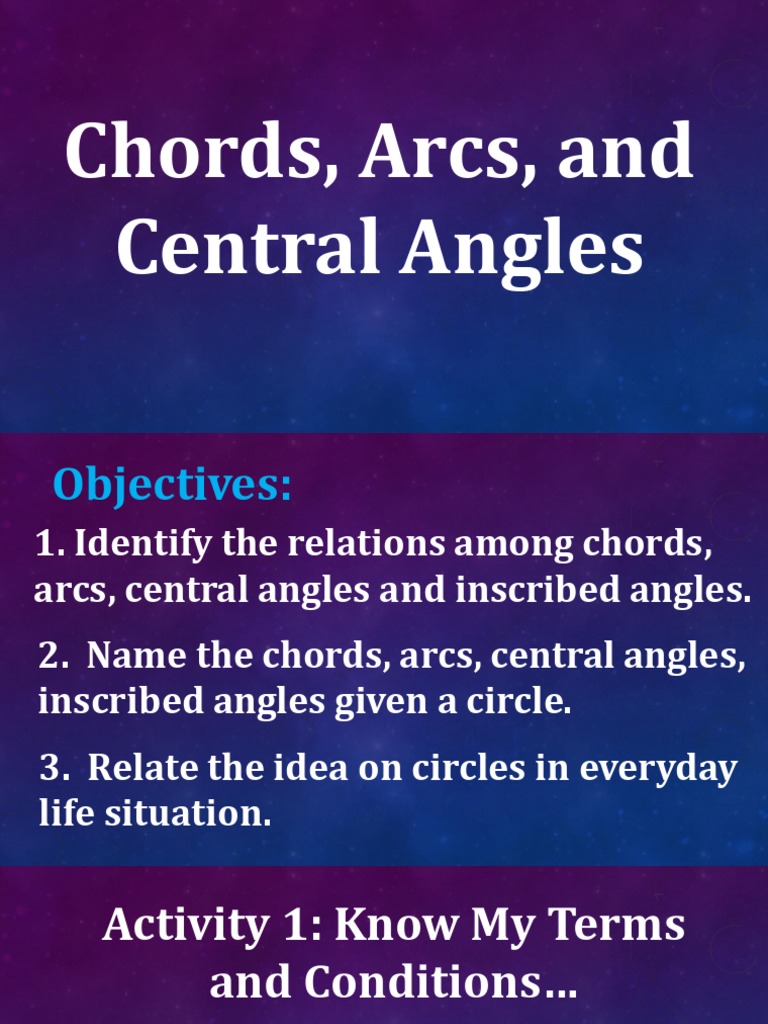 15 Chords, Arcs, Central Angle | PDF | Circle | Angle