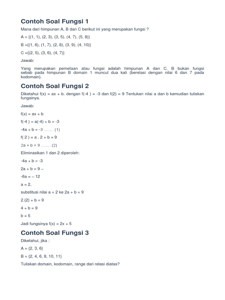 Contoh Soal Fungsi 1 - Eka | PDF