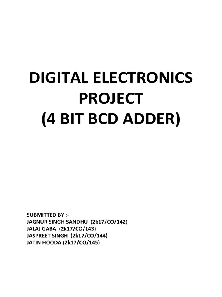 4 Bit BCD Adder | PDF | Binary Coded Decimal | Logic Gate