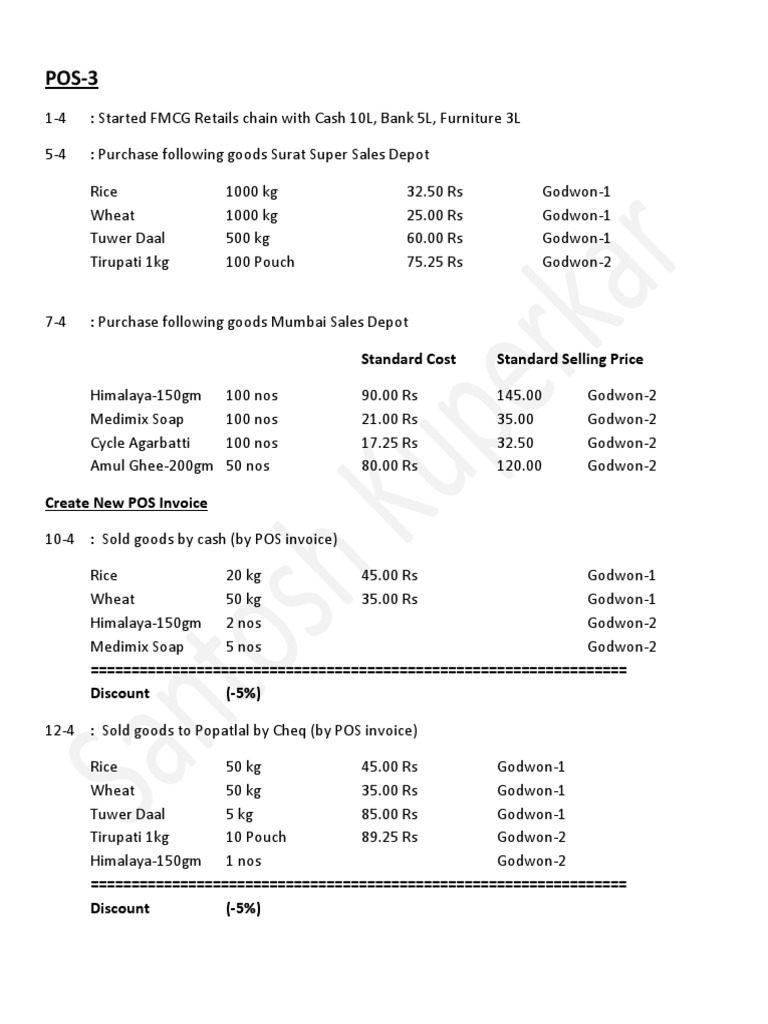 Tally Assignment Point of Sale Sum-3 | PDF | Point Of Sale | Cheque