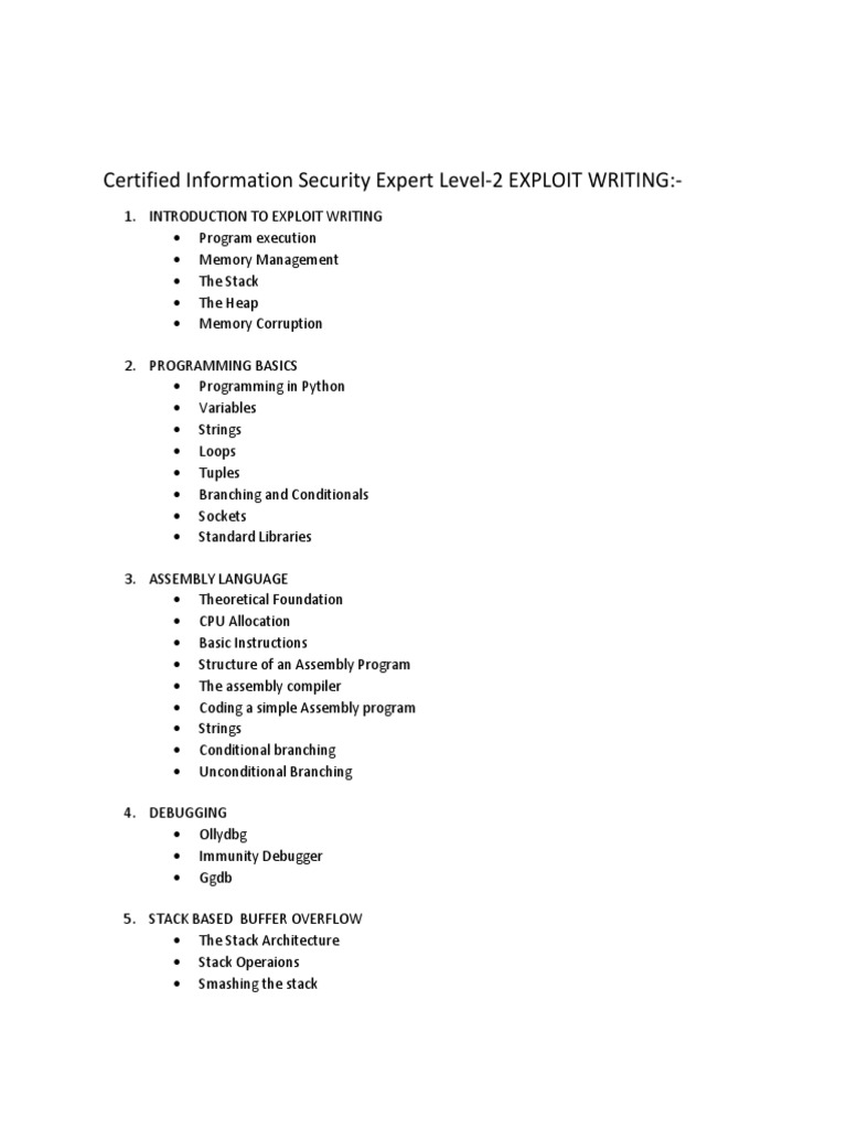 Cise Level 2 - Exploit Writing | PDF