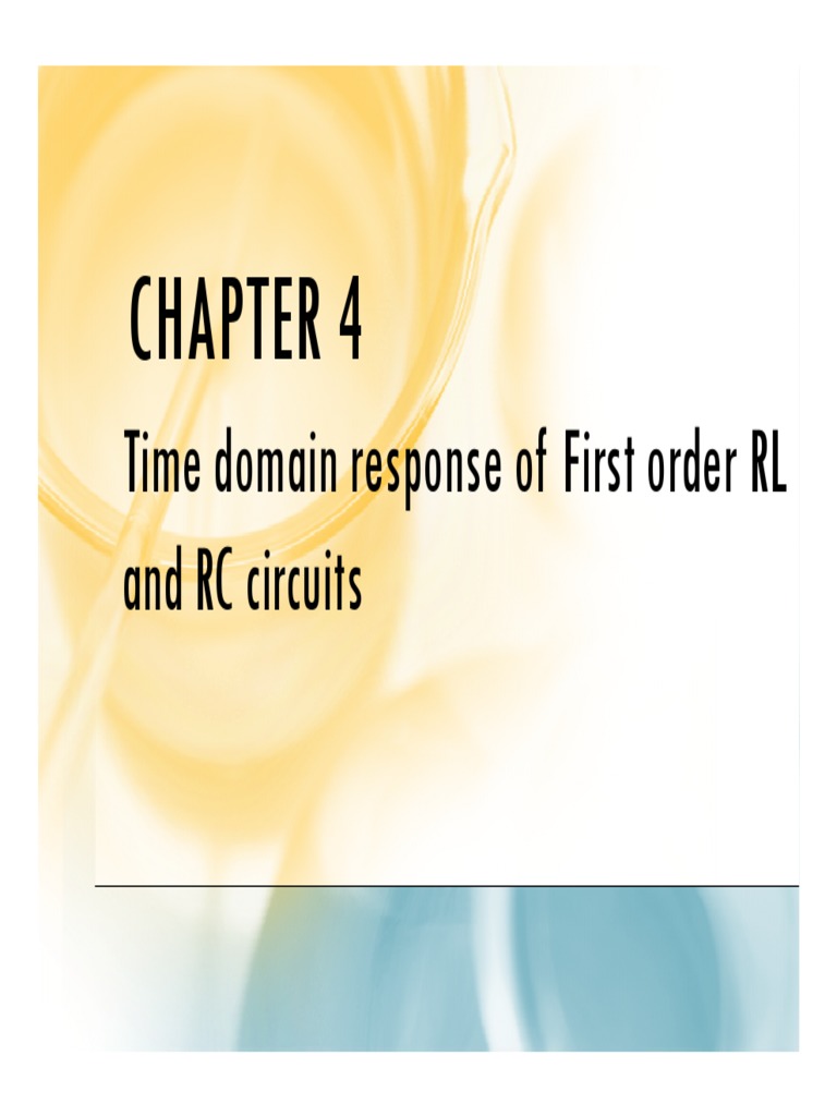 Time Domain Analysis of First Order RL and RC Circuits | PDF ...
