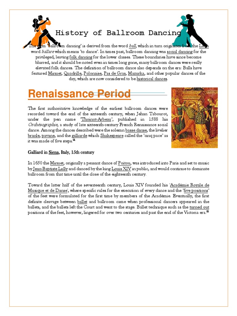 History of Ballroom Dancing | PDF | Ballroom Dance | Dances