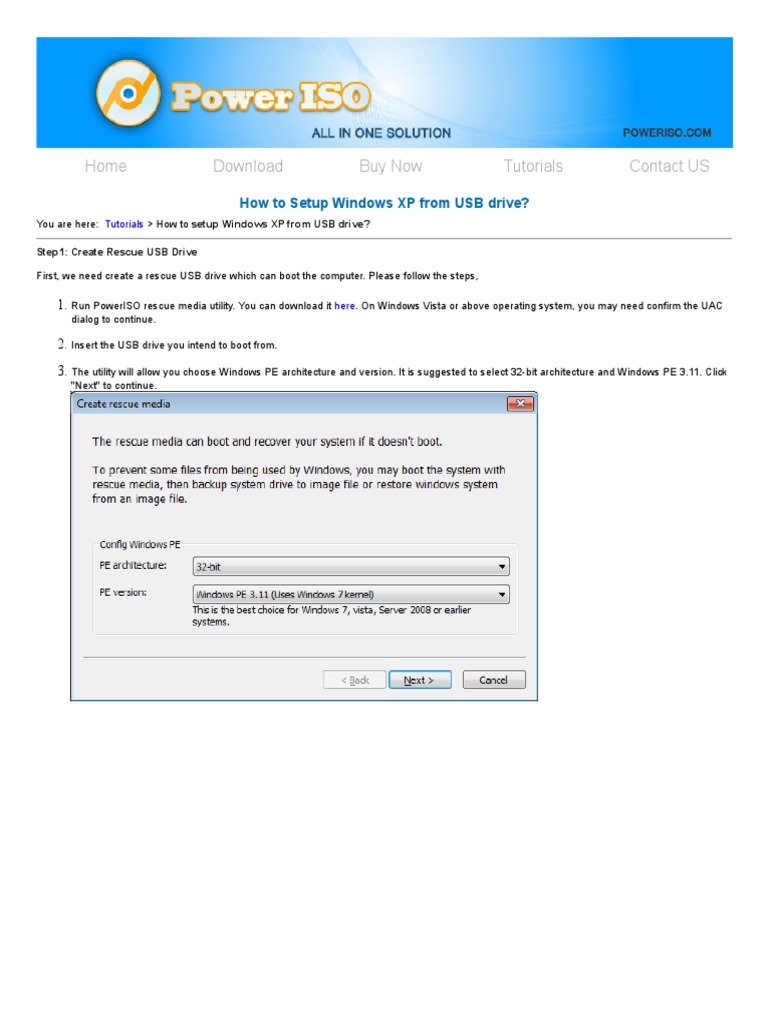 Setup Windows XP from USB Guide | PDF | Booting | Usb Flash Drive