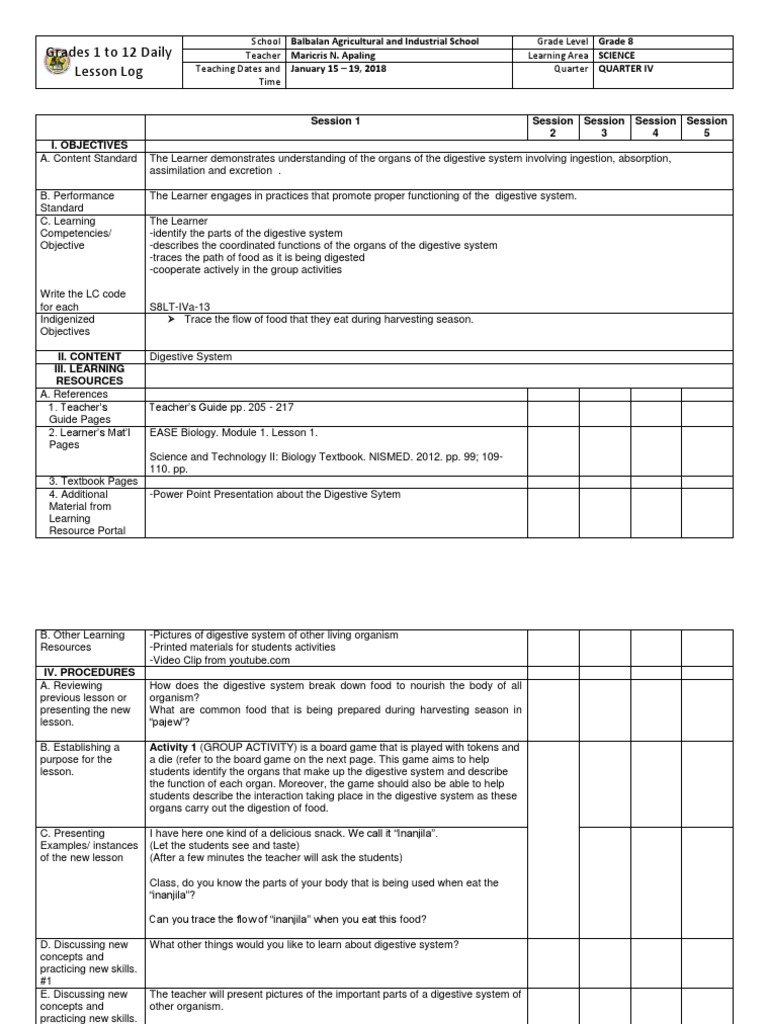 Contextualized DLP in Science 8 (Balbalan) | PDF | Learning | Teachers