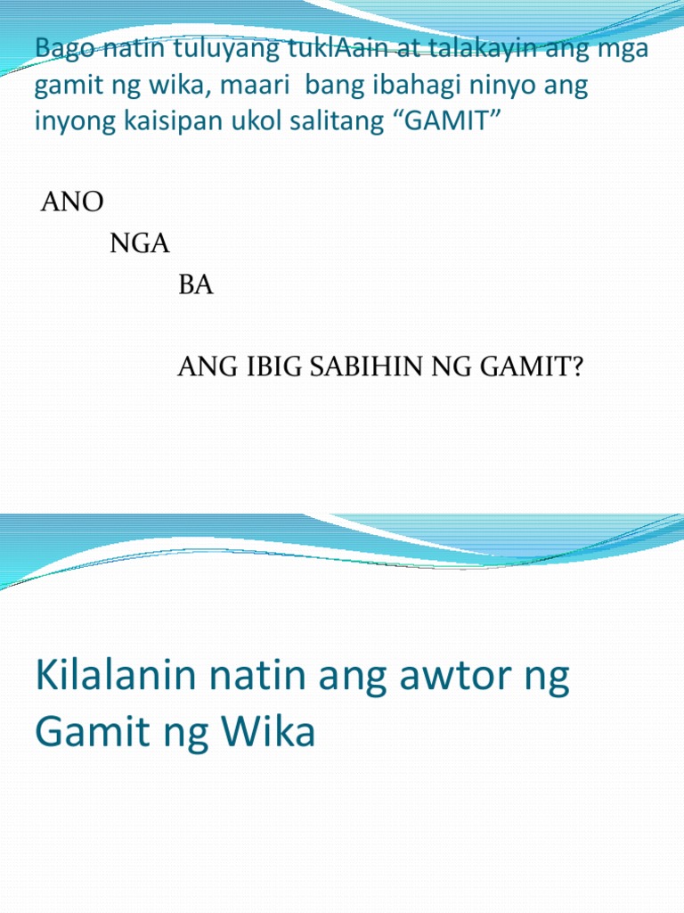 Gamit NG Wika | PDF
