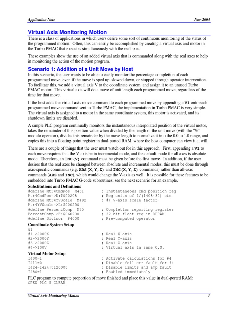 Virtual Axis Monitoring Guide | PDF | Cartesian Coordinate System ...