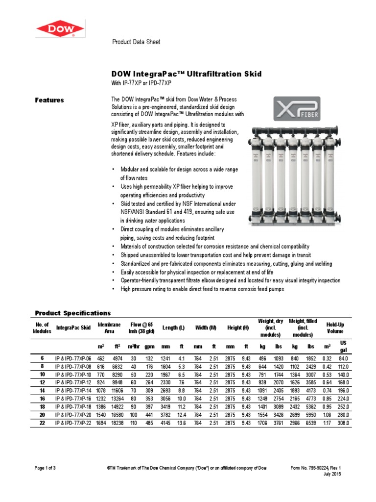 01 Spech Sheet - SKID UF (1 Módulo) | PDF | Membrane | Nature