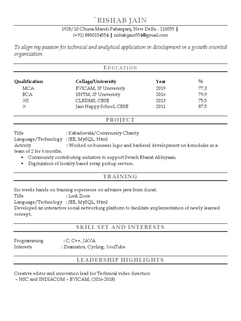 Rishab Resume PDF | PDF