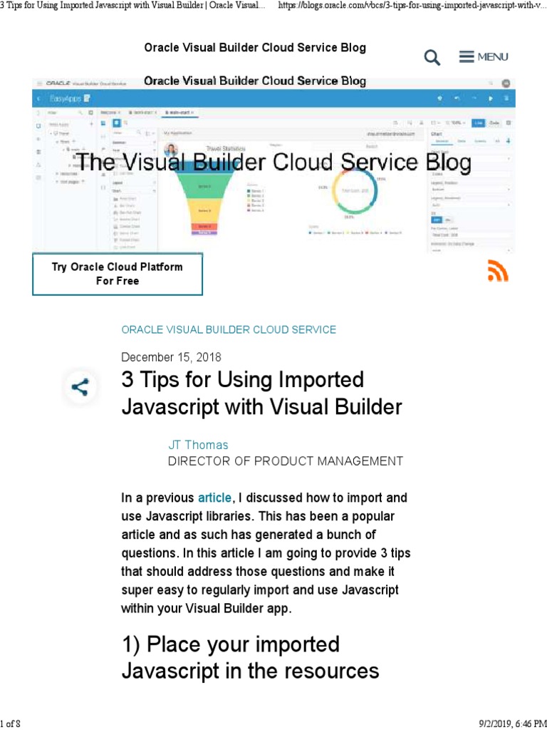 3 Tips For Using Imported Javascript With Visual Builder | PDF | Java ...