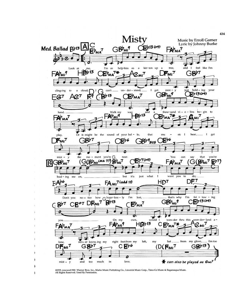 Misty Piano Sheet Music PDF | PDF