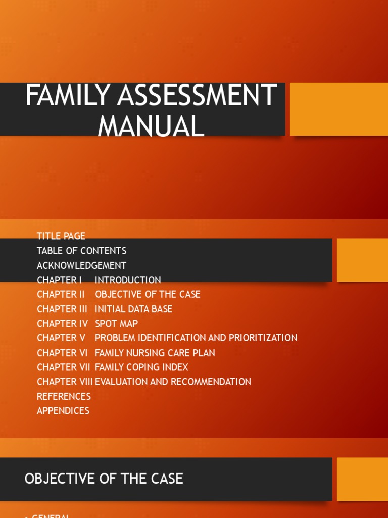 Family Assessment Manual Pattern | PDF | Public Health | Coping ...