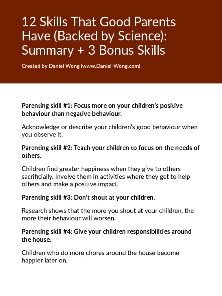 15 Science-Backed Parenting Skills | PDF | Parenting | Relationships