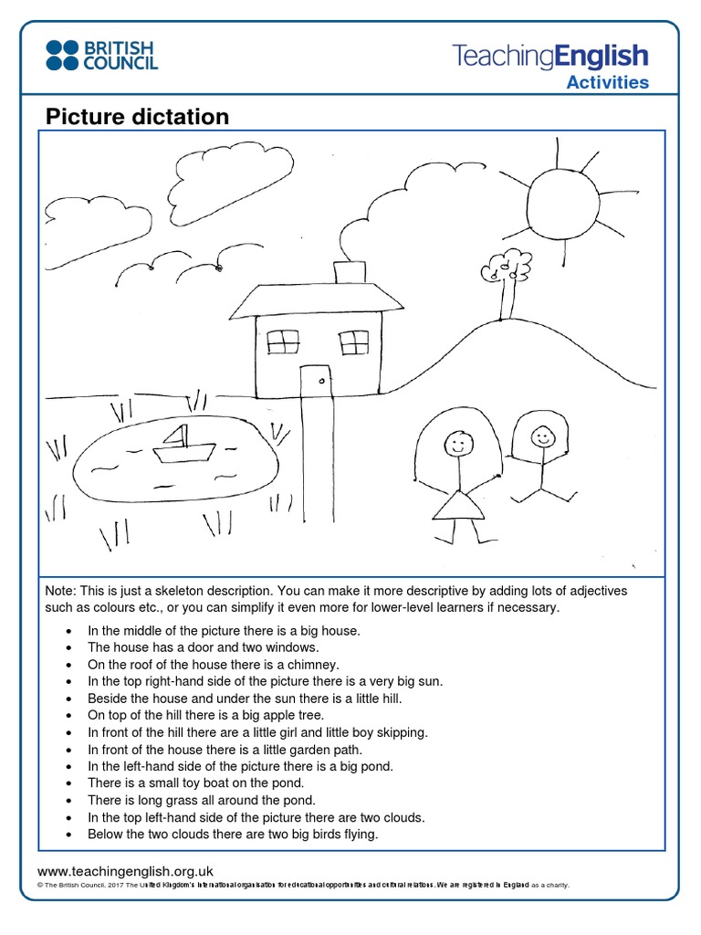 Teaching Kids Activities Picture Dictation PDF | PDF