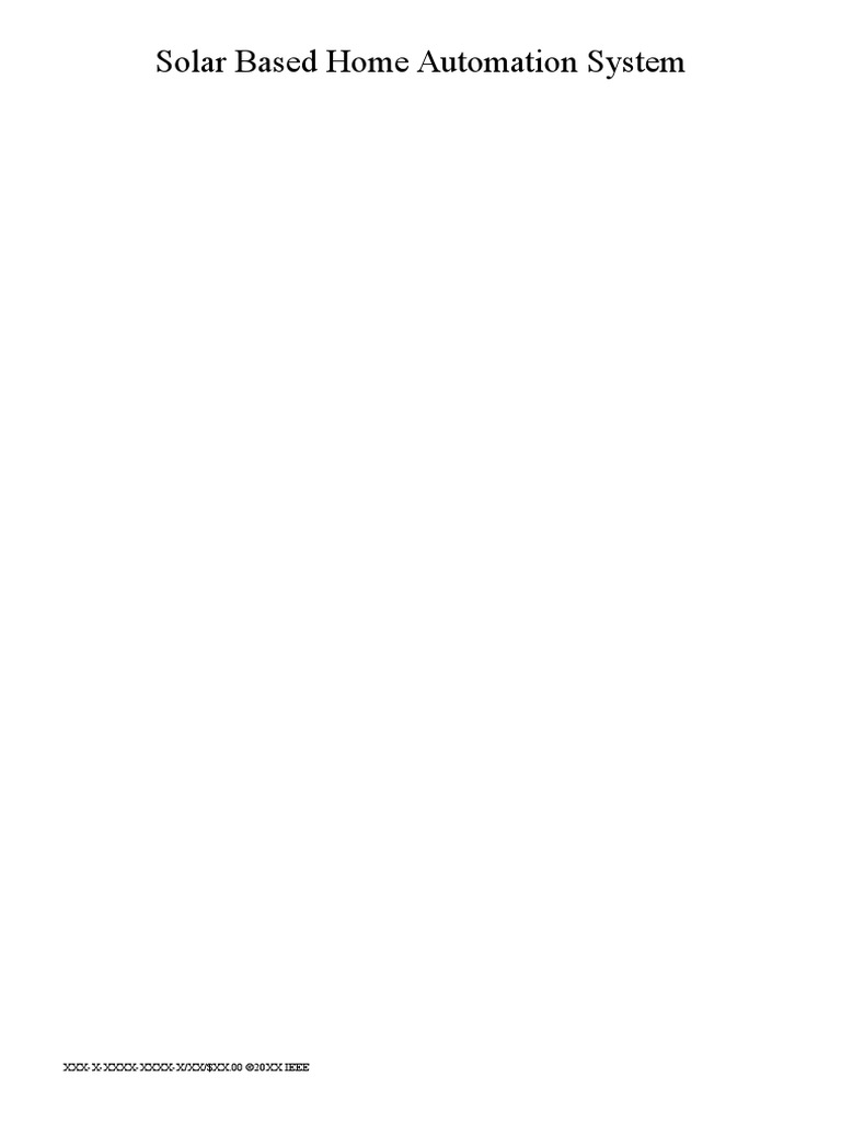 Solar Based Home Automation System | PDF | Power Inverter ...