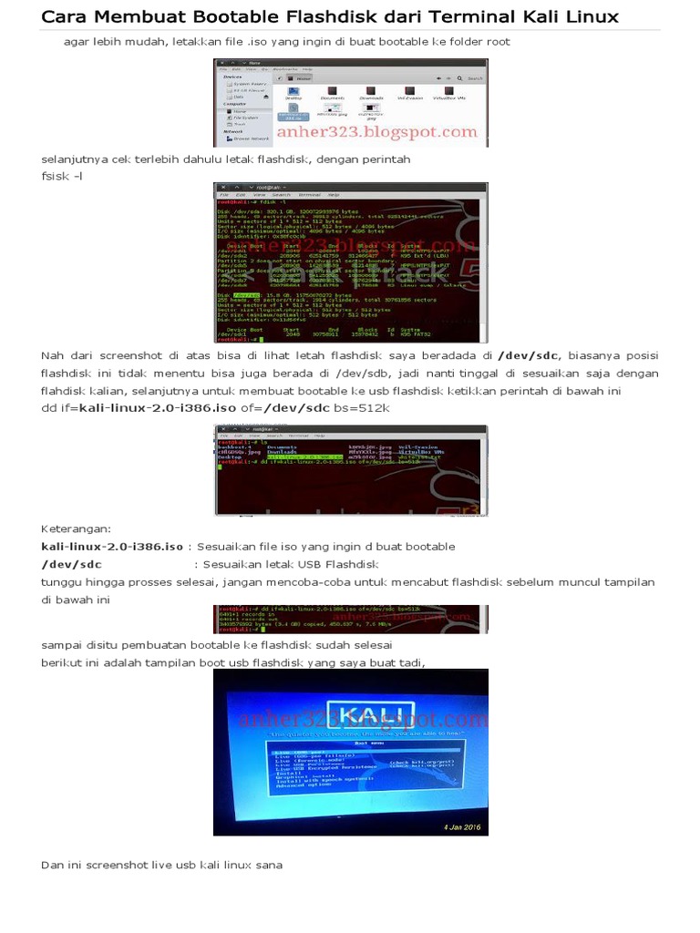 Cara Membuat Bootable Flashdisk Dari Terminal Kali Linux | PDF | Komputer