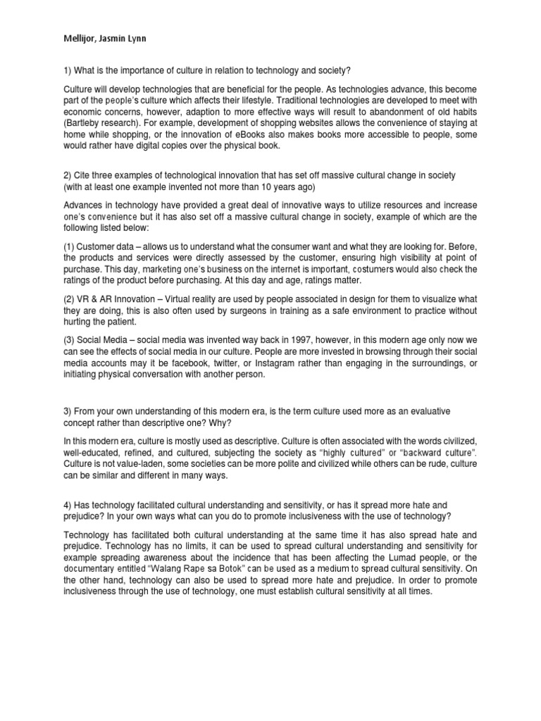 Culture Reflection Paper | PDF | Virtual Reality | Innovation