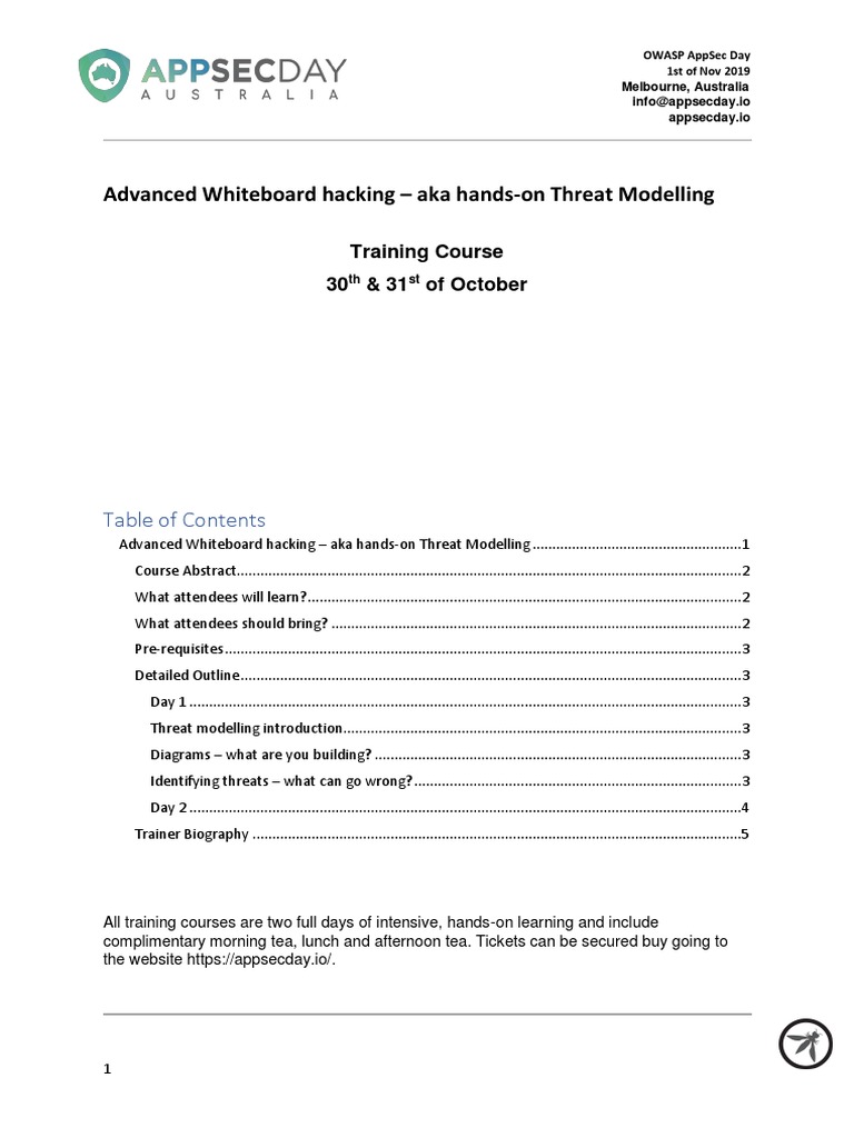 Advanced Whiteboard Hacking - Aka Hands-On Threat Modelling: Training ... Advanced Whiteboard Hacking - Aka Hands-On Threat Modelling: Training ...