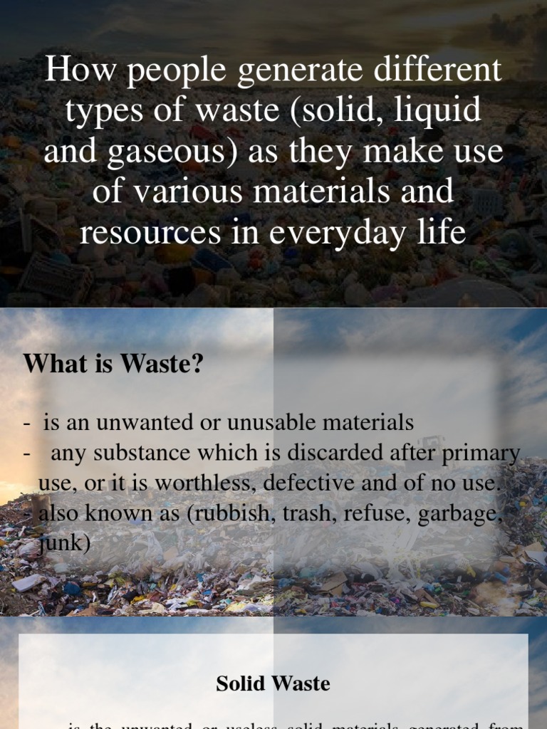 Waste Generation in Daily Life | PDF | Municipal Solid Waste | Wastewater