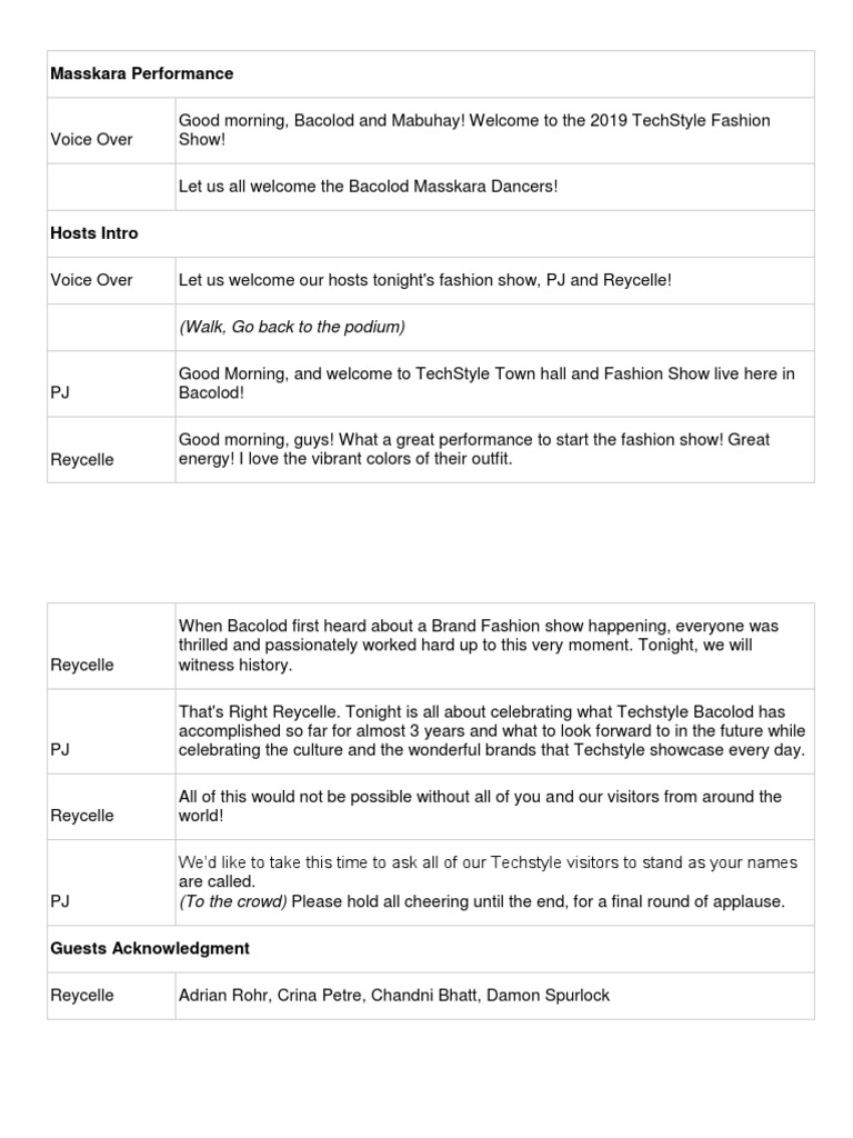 Sample Hosting Script | Download Free PDF | Clothing | Fashion