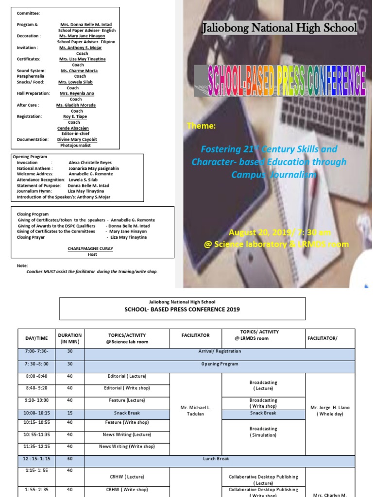 School-Based Press Conference 2019 | PDF