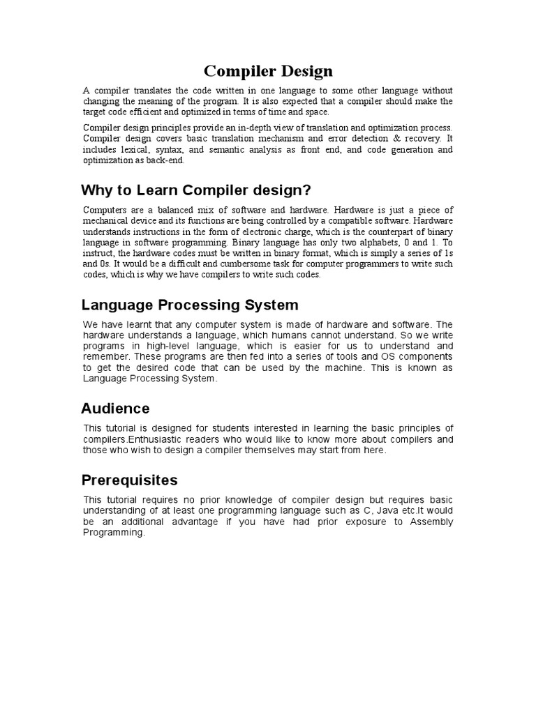 Compiler Design | PDF | Parsing | Compiler