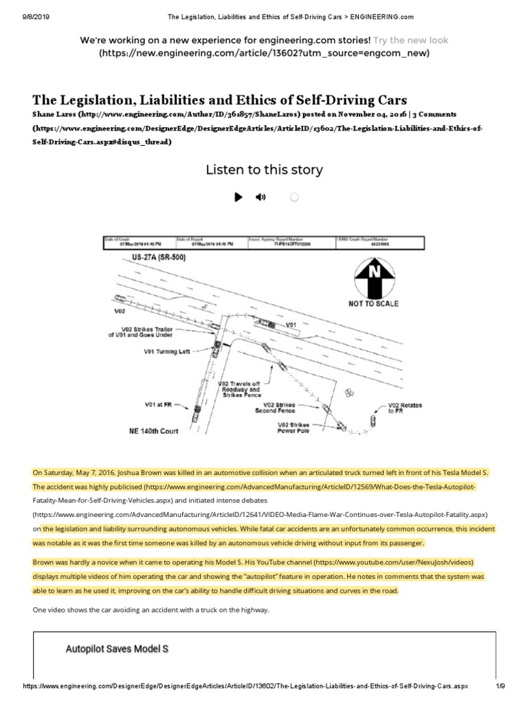 Self Driving Cars Pdf Traffic Collision Vehicles