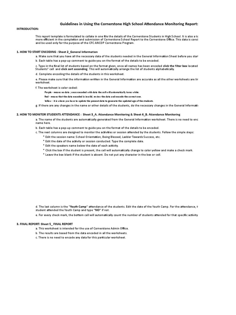 High School Monitoring Report Form | Download Free PDF | Worksheet ...