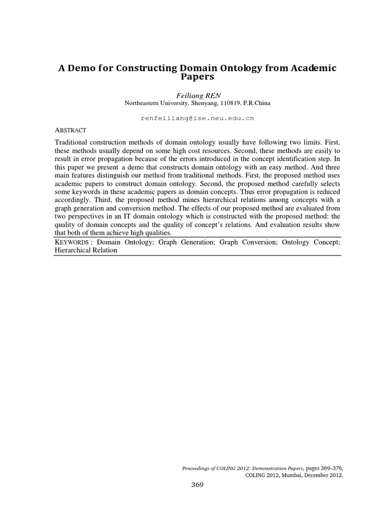 Constructing Domain Ontology Pdf Ontology Information Science Concept