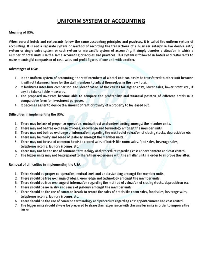 Uniform System of Accounting | Download Free PDF | Valuation (Finance ...