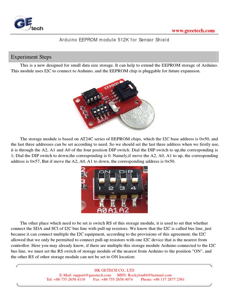EEPROM Module User Manual PDF | PDF | Integer (Computer Science) | Computer Data
