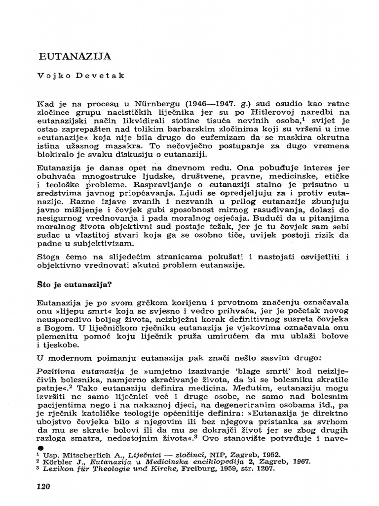 CUS1977 2 06 Devetak Eutanazija PDF | PDF