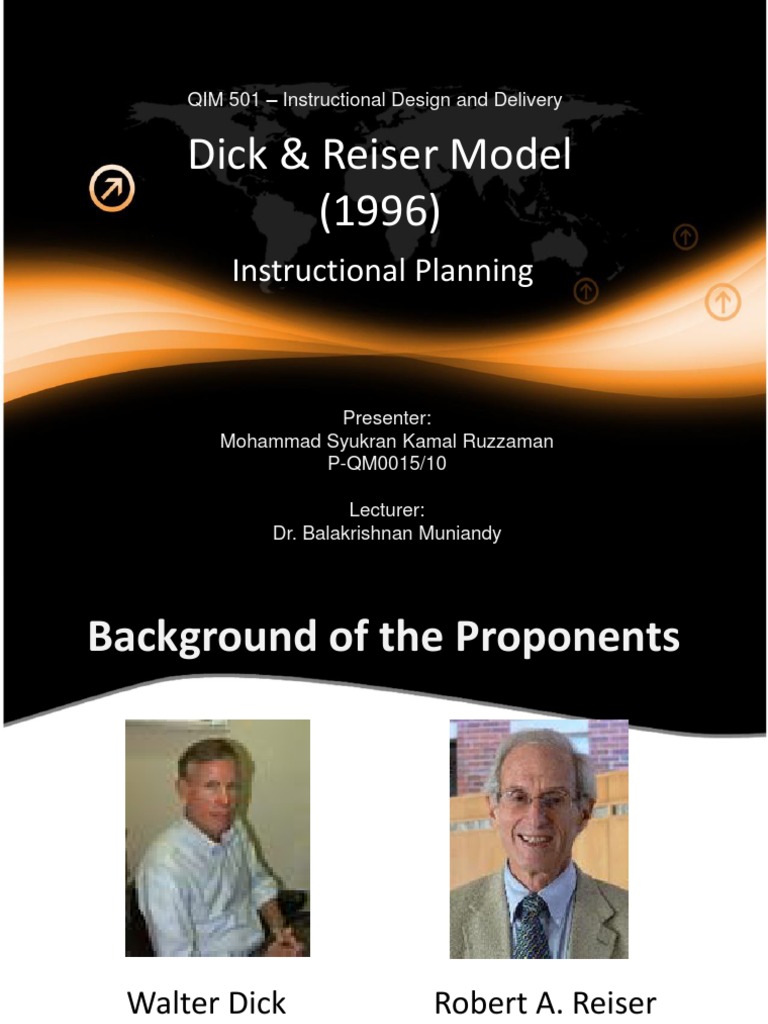 Dick & Reiser Model (1996) : Instructional Planning | Download Free PDF ...