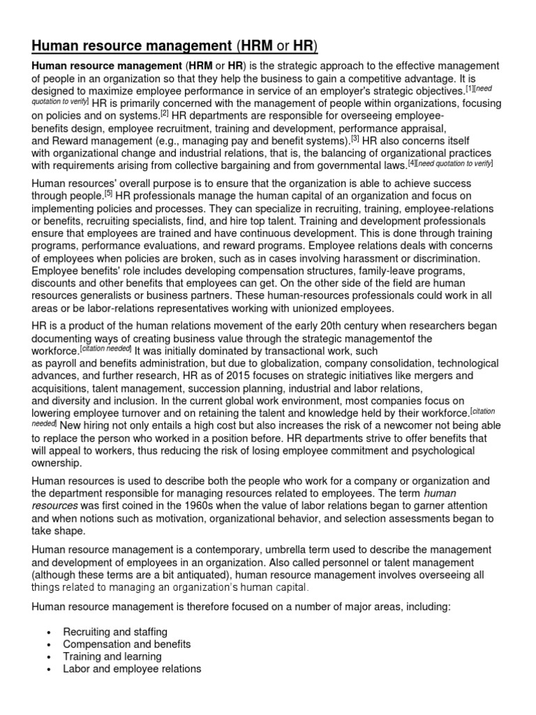 Human Resource Management | PDF | Human Resource Management | Employment