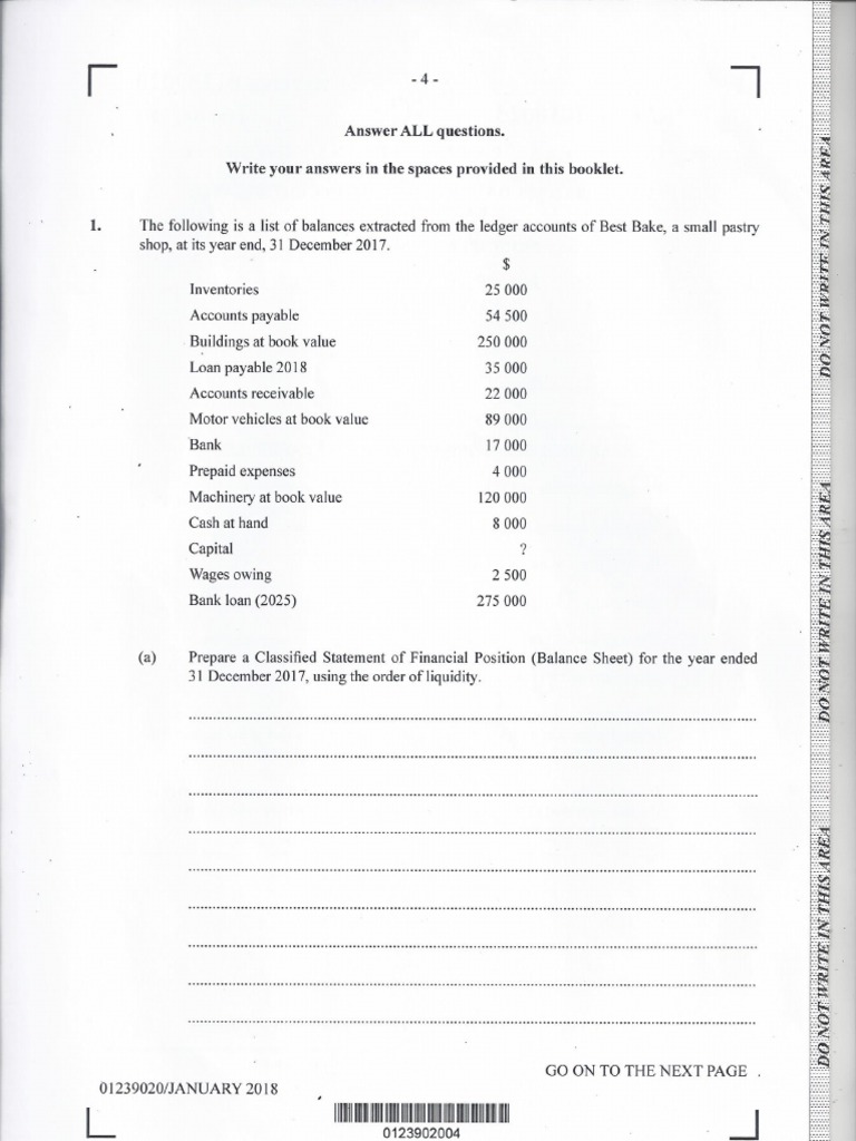January 2018 Accounts Paper 2 | PDF