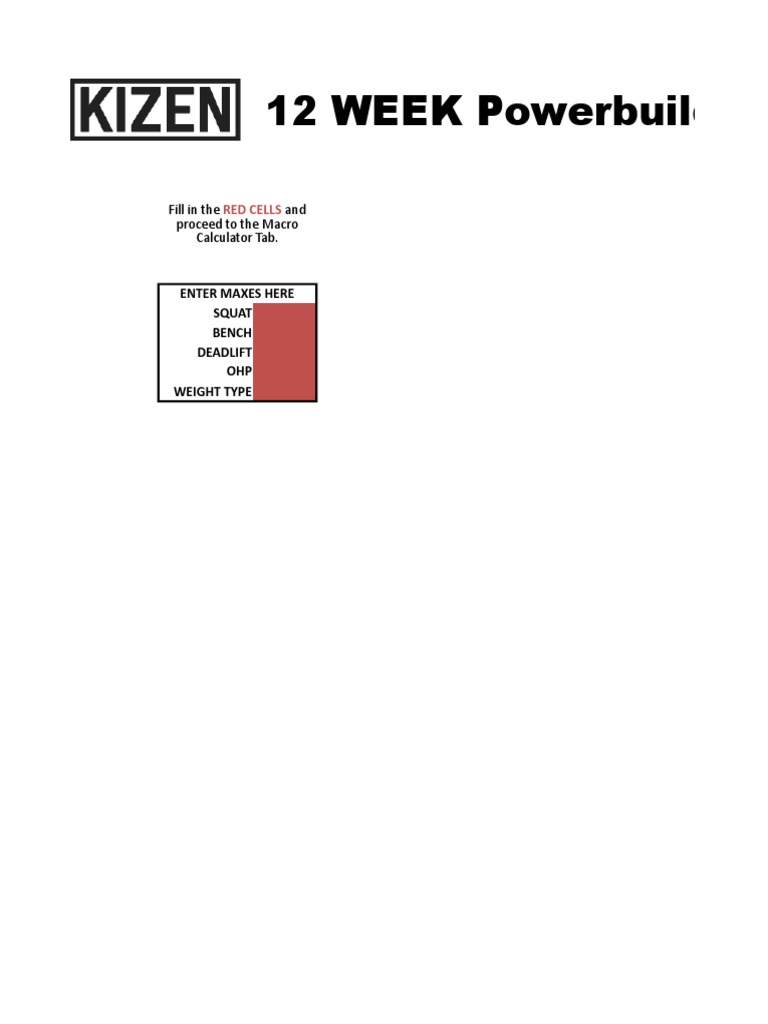 Kizen 12 Week Powerbuilding 2.0 | PDF | Individual Sports | Weight Training
