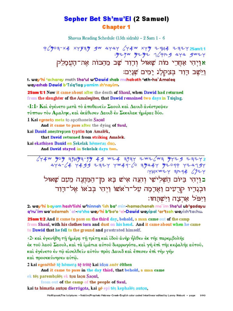 09 The Scriptures. Old Testament. Hebrew-Greek-English Color Coded ...