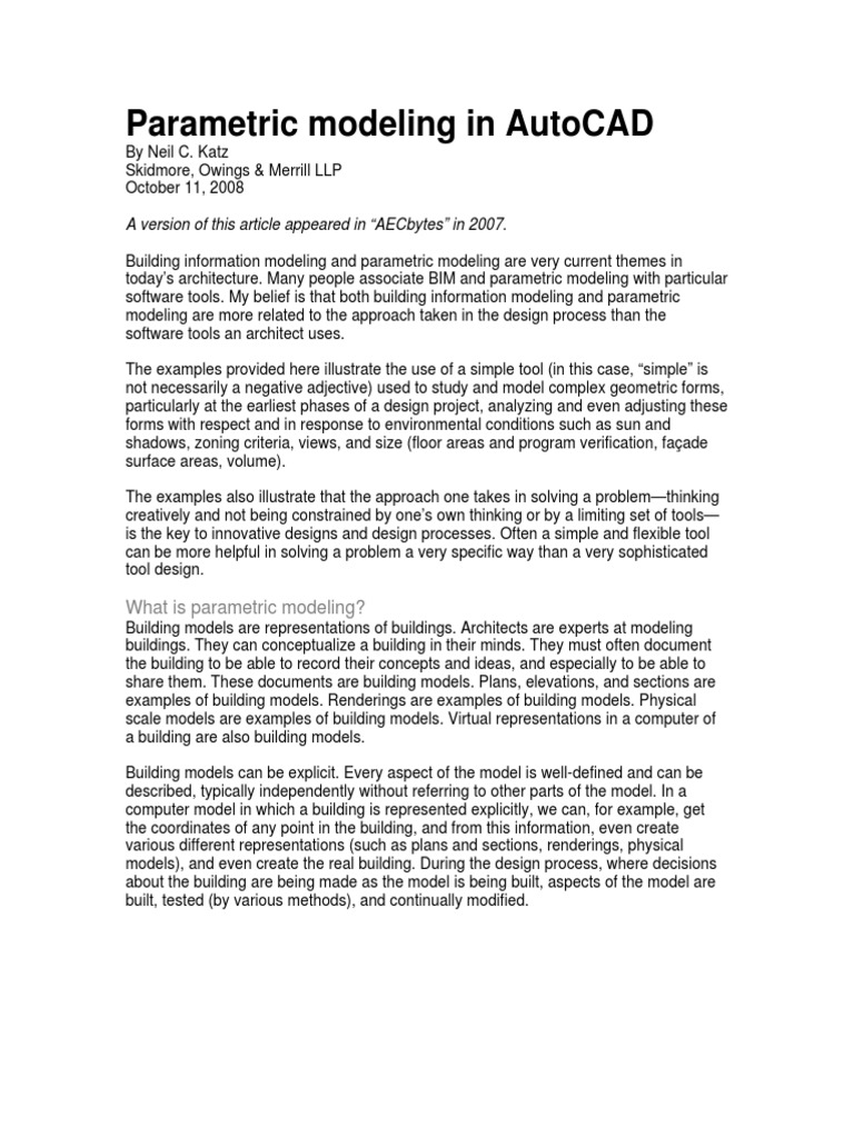 Parametric Modeling A Simple Tool | PDF | Computer Simulation ...