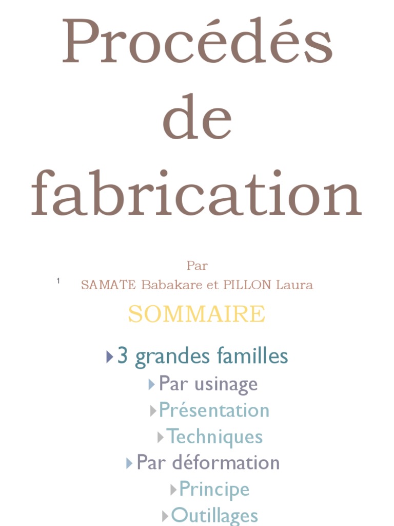 Procedes de Fabrication | PDF | Usinage | Connaissance procédurale