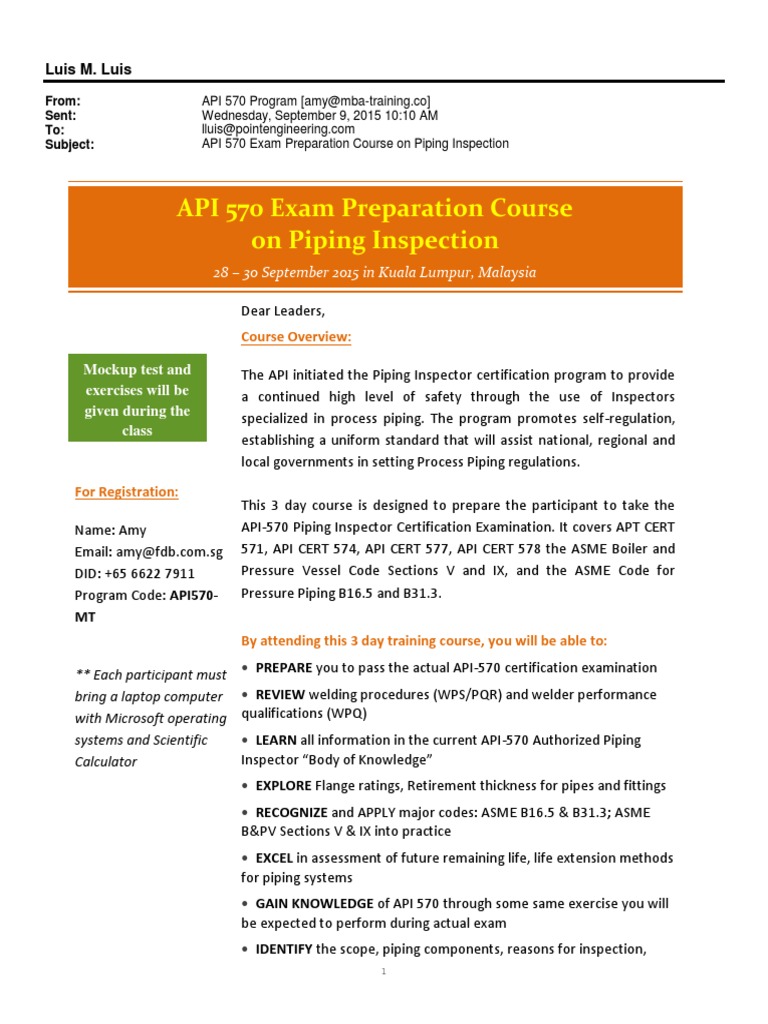 API 570 - Exam Prep Course Sample | PDF | Test (Assessment) | Engineering
