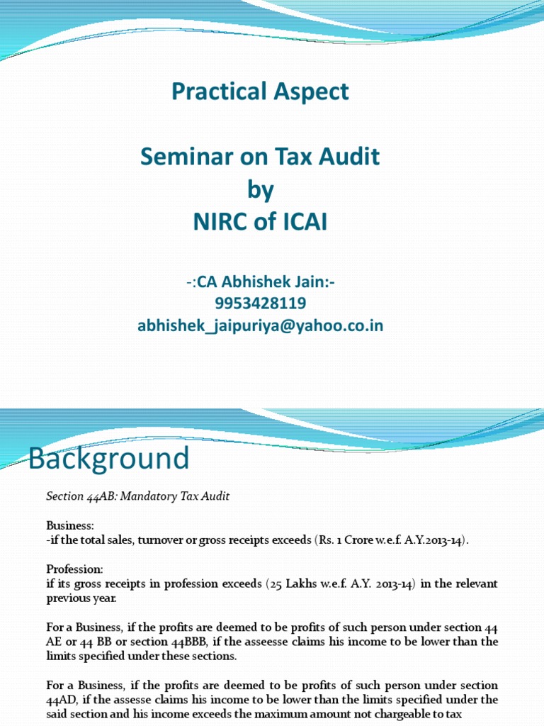 Tax Audit Practical Aspect | PDF | Expense | Debits And Credits