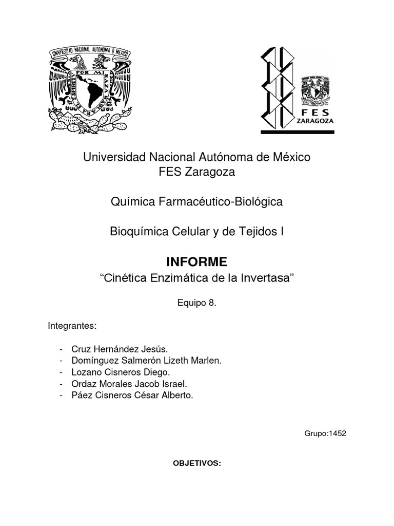 Cinética Enzimática de la Invertasa: Estudio de los Factores que ...
